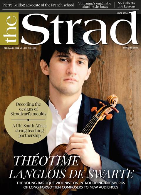 Theotime Langlois de Swarte - Portada The Strad - Atalanta Artists